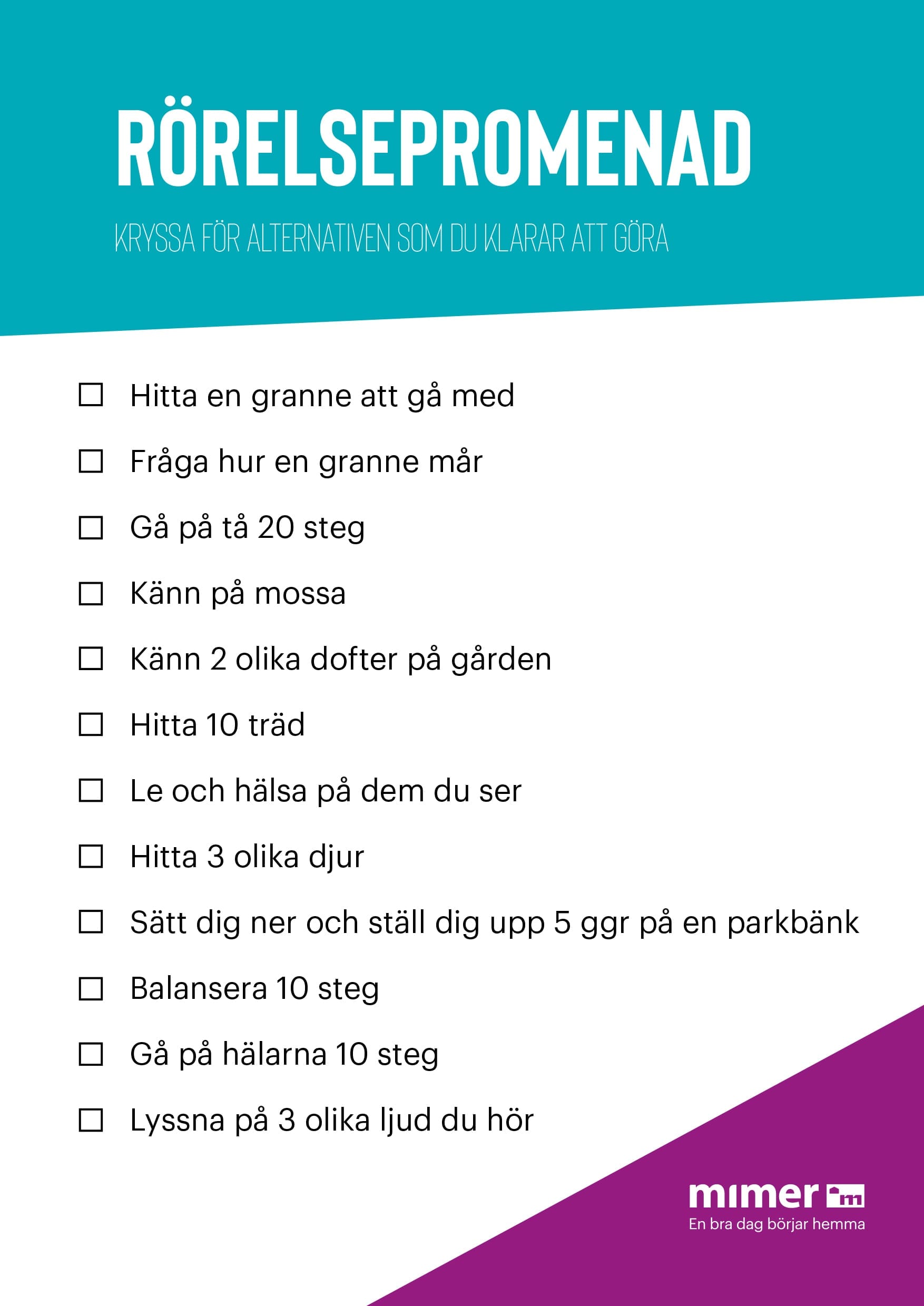 Rörelsepromenad för alla | Mimer